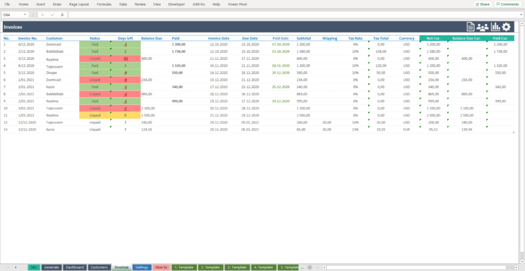 Excel Invoice Generator - Tracker- Dashboard | LuxTemplates Excel Invoice Generator - Tracker- Dashboard | LuxTemplates