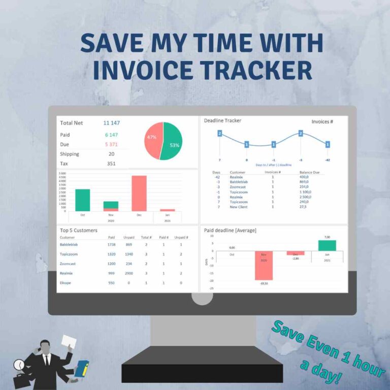 Excel Invoice Generator - Tracker- Dashboard | LuxTemplates