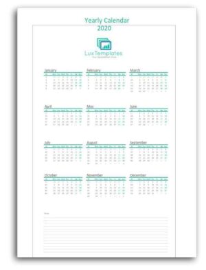 Flexible Yearly Calendar - Free Spreadsheet | LuxTemplates