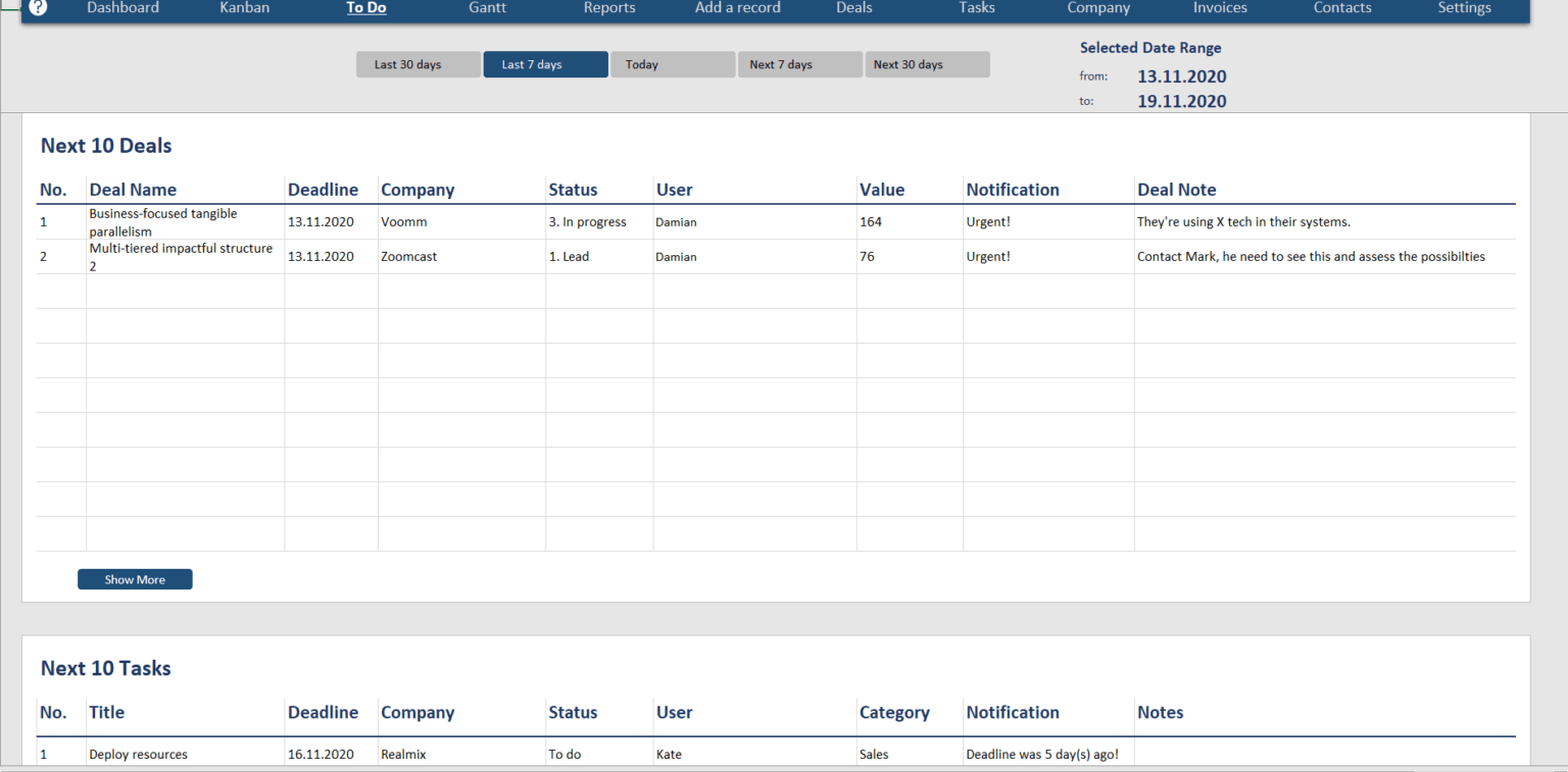 Excel CRM Pro - Advanced Spreadsheet | LuxTemplates