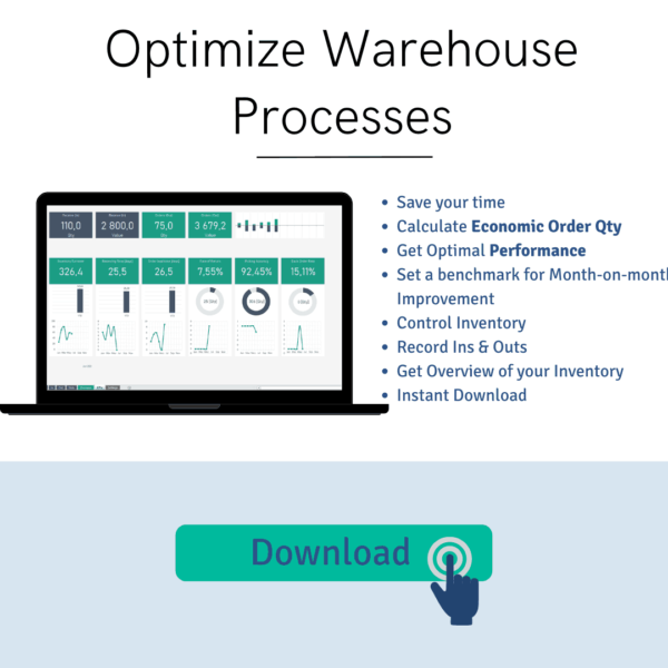 Warehouse Inventory Management - Excel Spreadsheet for Professionals