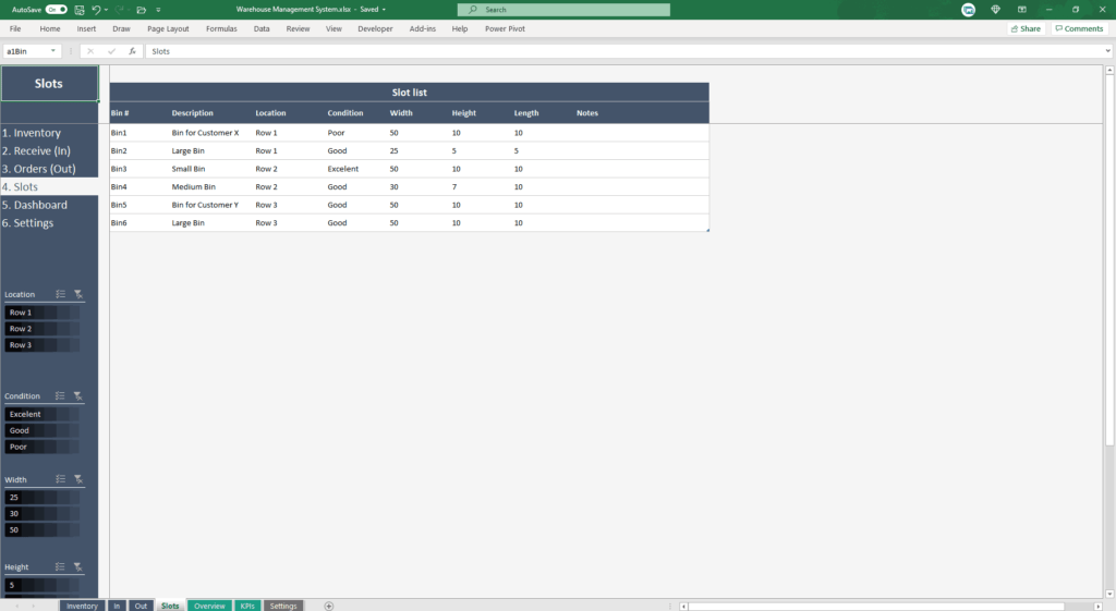 Warehouse Inventory Management - Excel Spreadsheet for Professionals