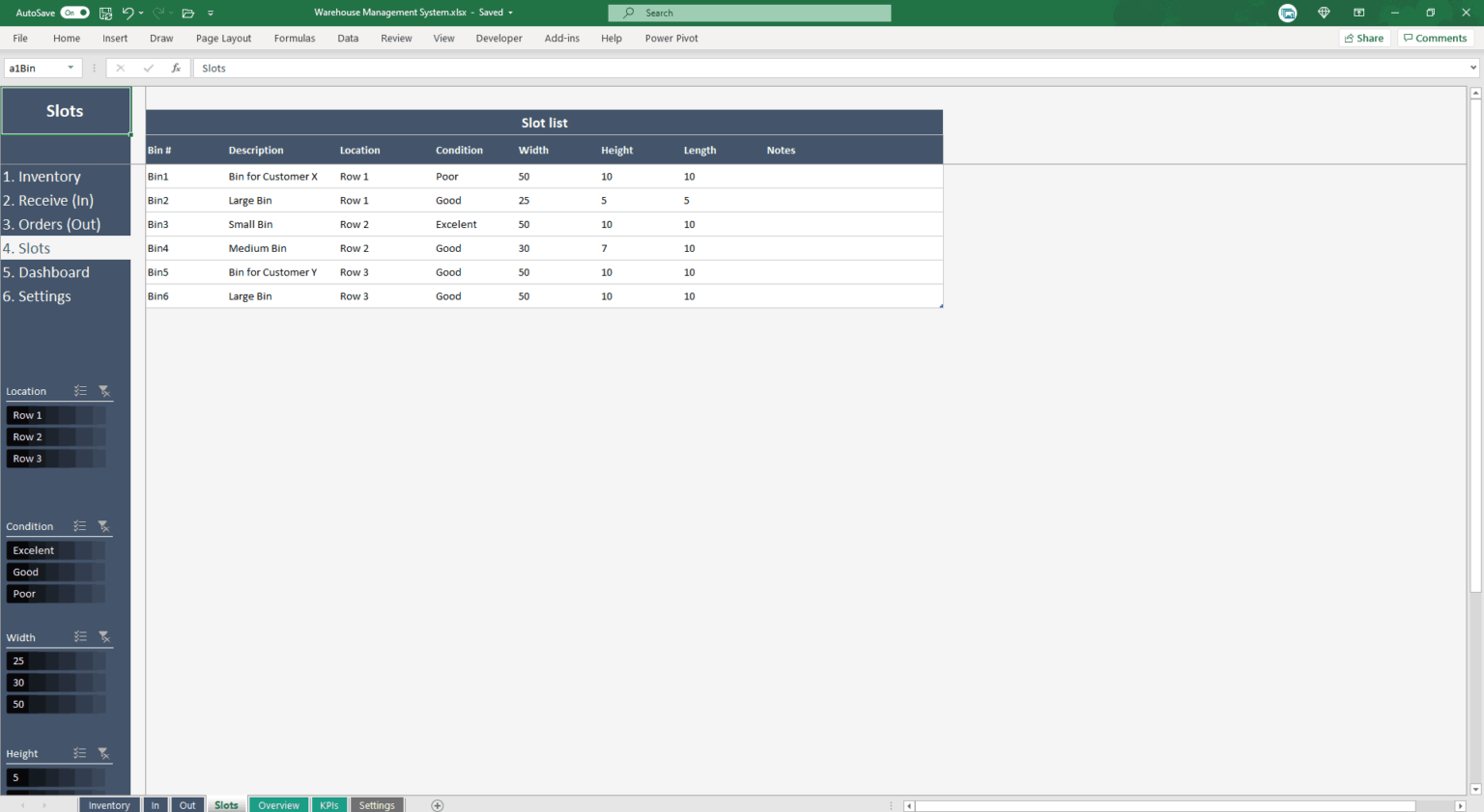 Warehouse Inventory Management - Excel Spreadsheet for Professionals