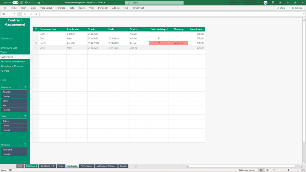 Employee Management (HR) — Lux Templates | Your Spreadsheet Store