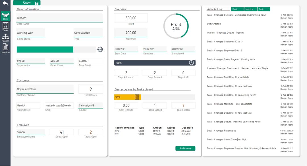 Sales CRM for Excel - Unique Sales Tracking Spreadsheet in Excel