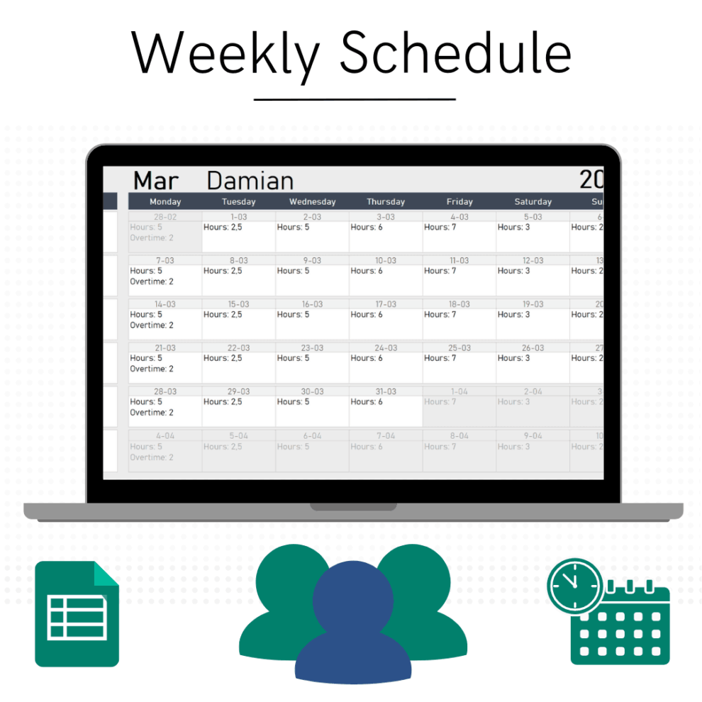Free Weekly Schedule & Monthly Calendar - Excel Spreadsheet