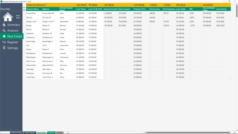 Property Management - Excel Spreadsheet | Instant Download