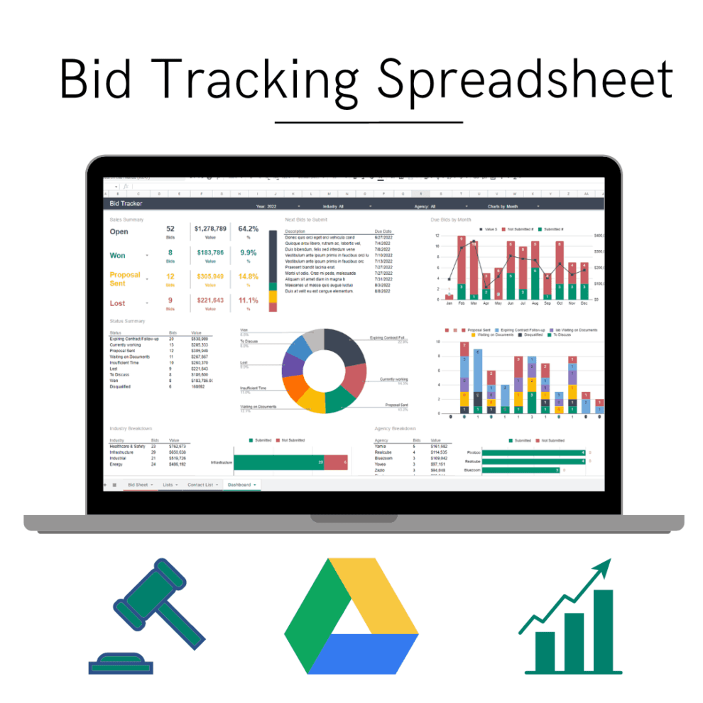 Bid Tracking Spreadsheet | Keep your bids organized!